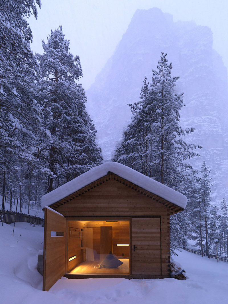 Former Hunter’s Cabin Gets a Minimalist Rustic Makeover in the Dolomites